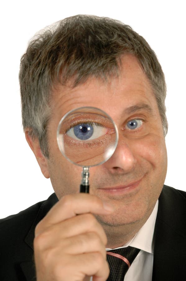 Man with magnifier stock photo. Image of detail, magnifier - 40661040