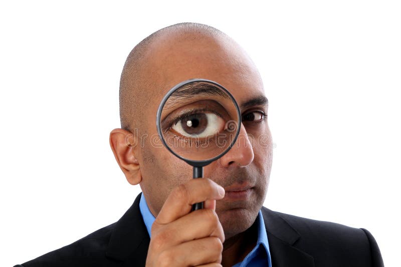Man with Magnifying Glass Checking Mold Fungus Stock Photo - Image of ...