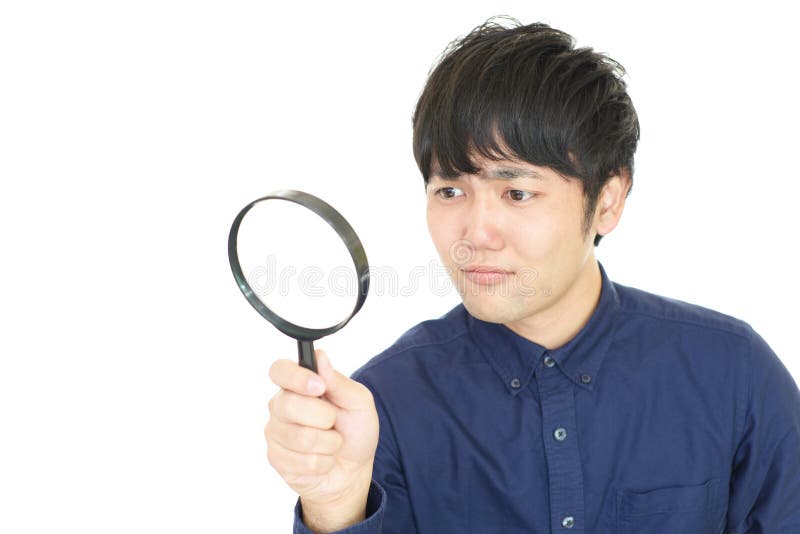 Man with a Magnifying Glass Stock Photo - Image of businessman, adult ...