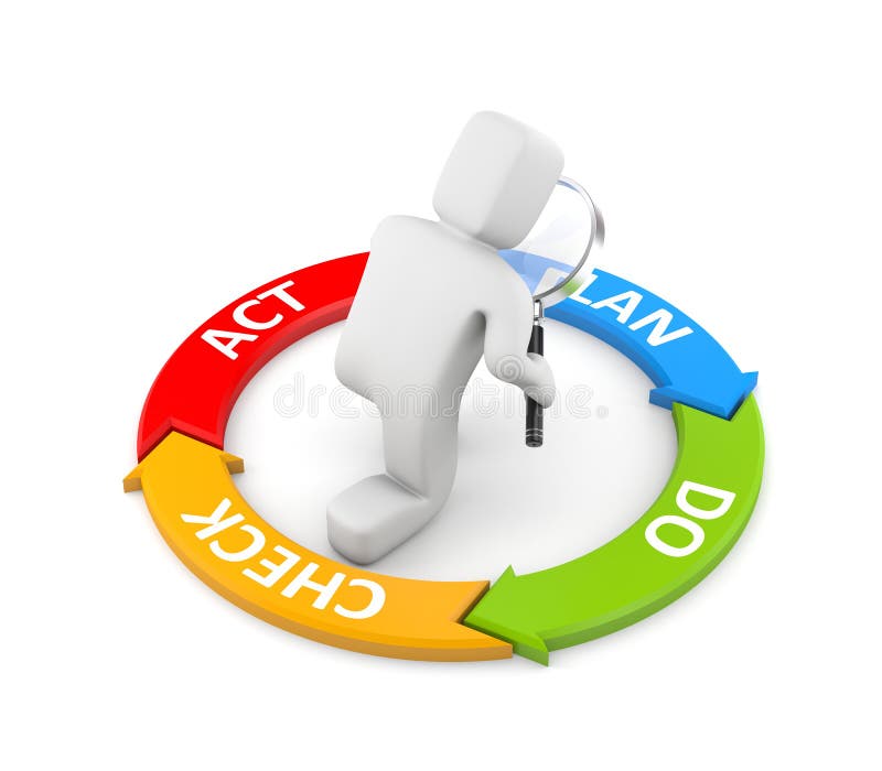 Man with a Magnifying Glass - Planning Stock Illustration ...