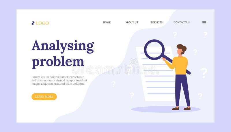 Man with Magnifying Glass Web Banner Stock Vector - Illustration of ...