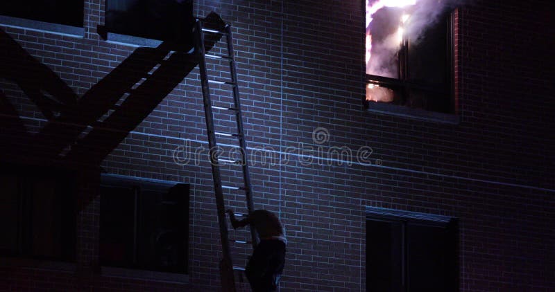 Burning Building Ruined after War City at Night AI Generated Stock ...