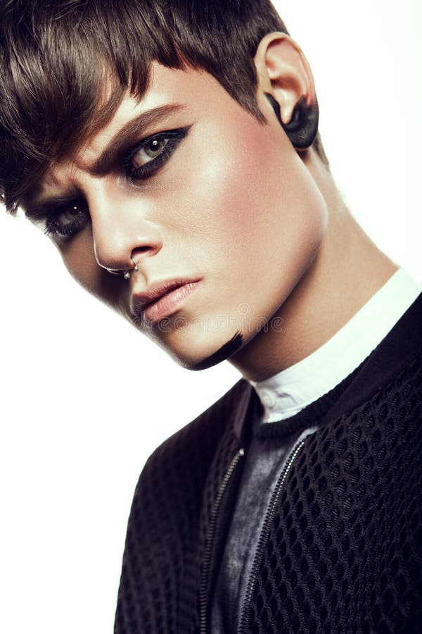 Man make up stock image. Image of model, macro, face - 77243729