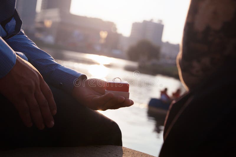 Man Makes a Marriage Proposal Stock Photo - Image of closeup, groom ...