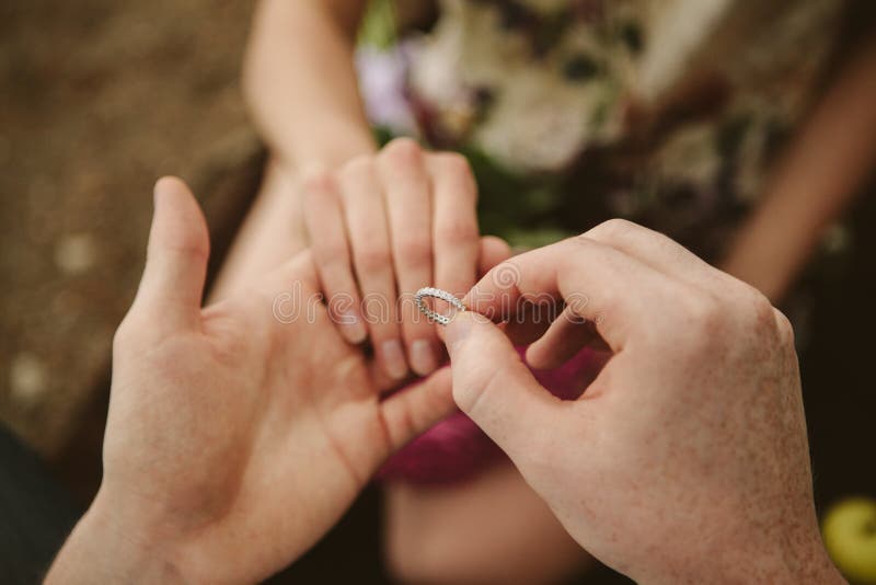 Man Makes Woman Offer Get Engaged Stock Image - Image of marriage ...