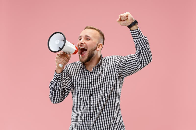 Man Making Announcement with Megaphone Stock Image - Image of ... Man Making Announcement with Megaphone Stock Image - Image of ...