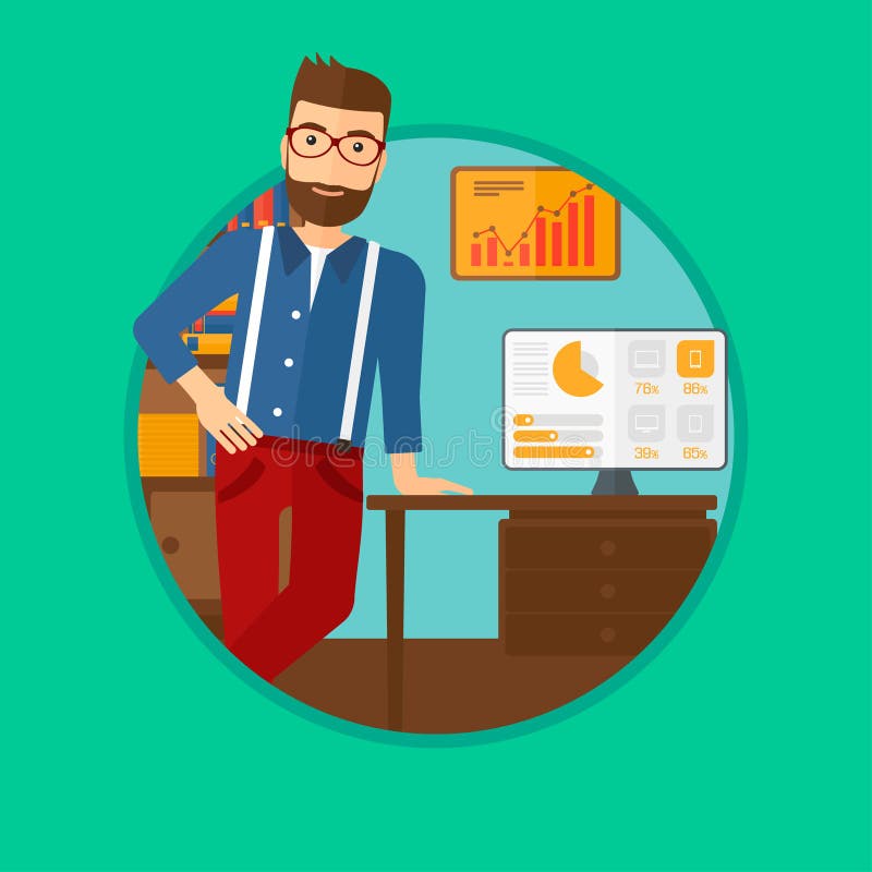 Man Making Business Presentation. Stock Vector - Illustration of ...