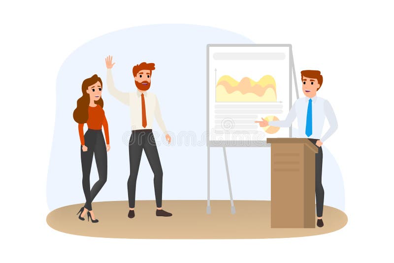 Man Making Business Presentation in Front of Group of People Stock ...