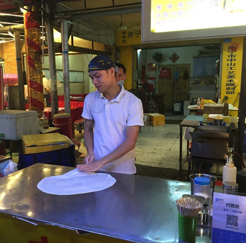 A Man Making the Cake at Market in Hunan, China Editorial Stock Image ...