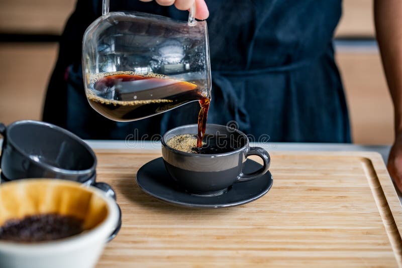 Man Making Coffee in the Kitchen. Delicious Coffee Image. Stock Photo ...