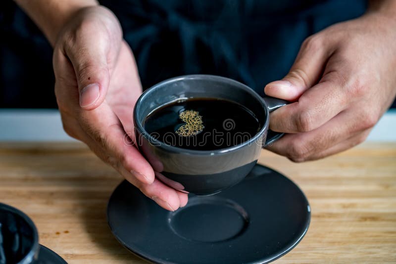 Man Making Coffee in the Kitchen. Delicious Coffee Image. Stock Photo ...