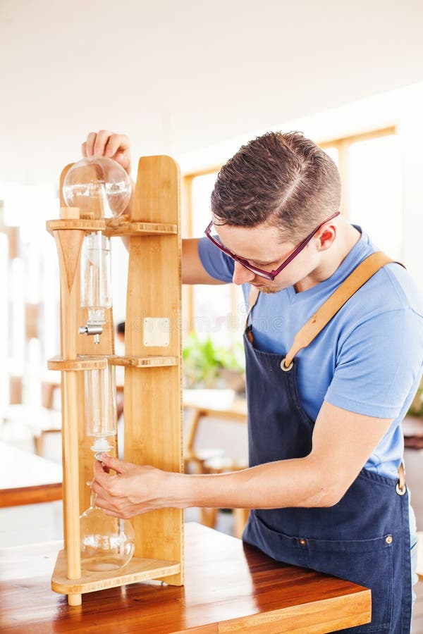 Man Making Cold Brew Coffee Stock Image - Image of beverage ...