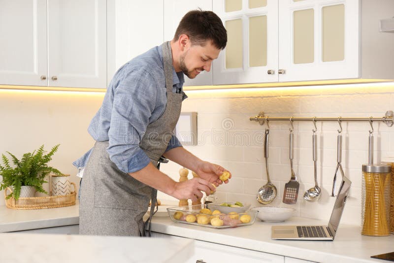 Cooking Course - Senior Male Chef in Cook Uniform Teaches Young People ...