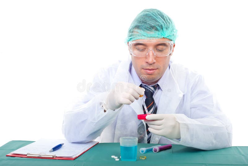 Man Making Experiments in Laboratory Stock Image - Image of experiment ...