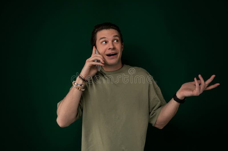 Man Making a Face while Talking on a Cell Phone Stock Image - Image of ...