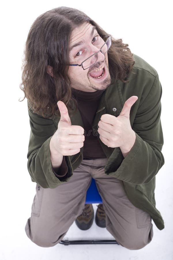 Man Making Fool of Him Self Stock Photo - Image of sited, mouth: 9095308