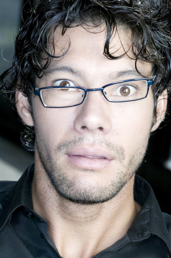 Man Making Funny Face at Camera Stock Photo - Image of lens, curious ...