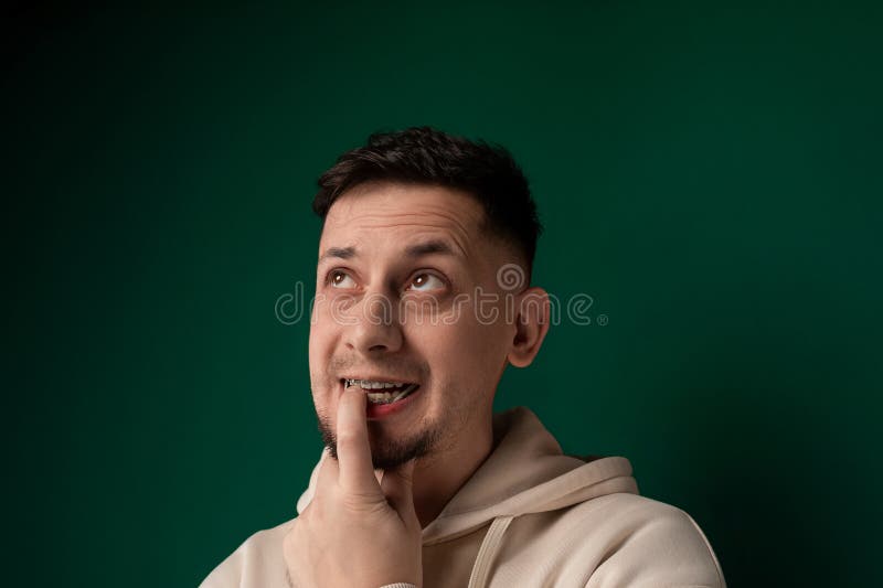 Man Making Funny Face with Finger Stock Photo - Image of humor, finger ...