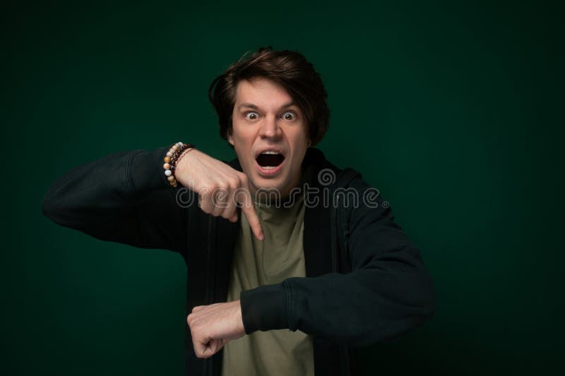 Man Making Funny Face with Hands Stock Image - Image of humor, jest ...