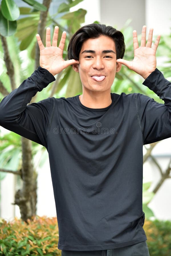 Man Making Funny Faces stock photo. Image of happy, goofy - 132242186