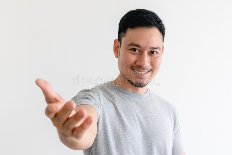 Man is Making a Hand Gesture of Invitation or Offers Help. Stock Image ...