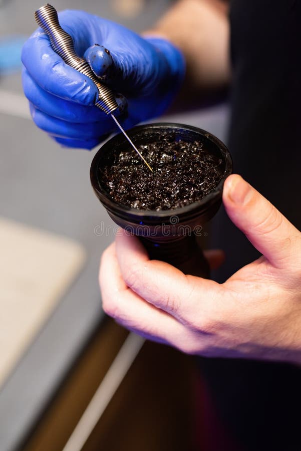 A Man is Making a Hookah Restaurant Stock Photo - Image of colours ...