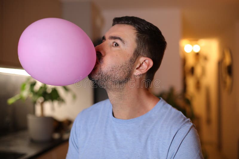 Man Making Large Chewing Gum Bubble Stock Photos - Free & Royalty-Free ...