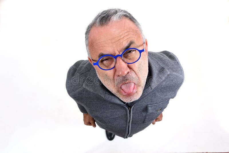 Man Making Mockery on White Stock Photo - Image of aged, isolated ...