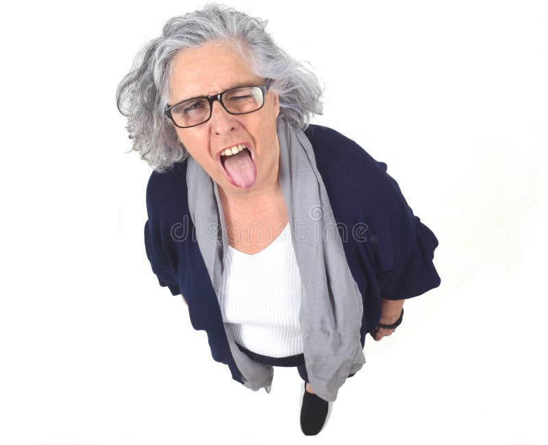 Woman Making Mockery on White Stock Image - Image of looking, mockery ...