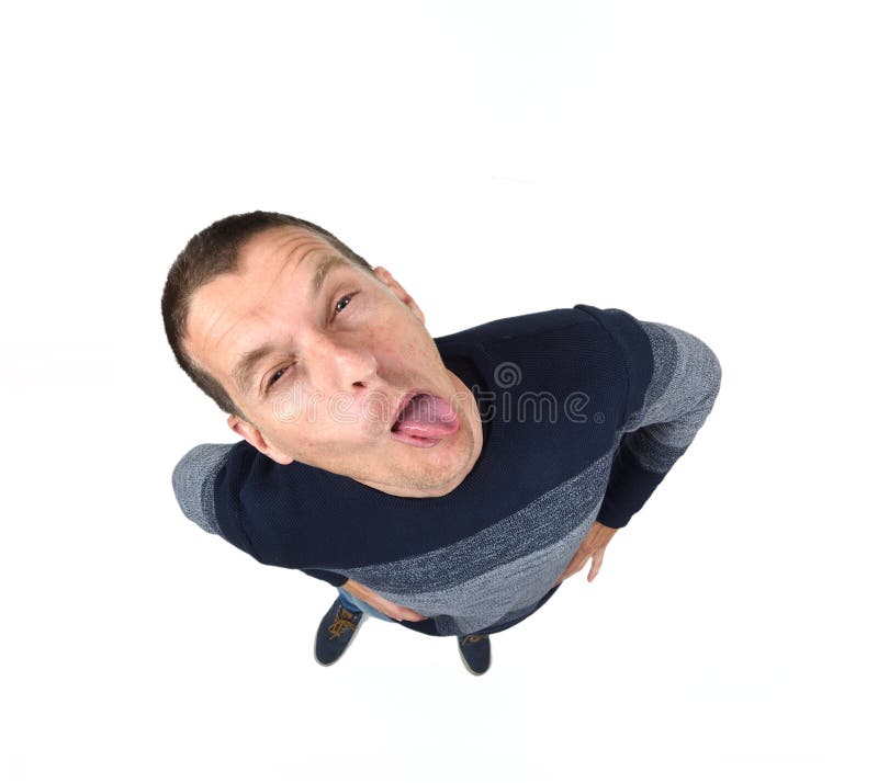 Man Making Mockery on White Stock Photo - Image of alluring, caucasian ...