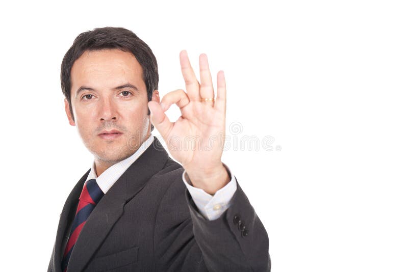 Man making ok sign stock photo. Image of sign, look, business - 23180402