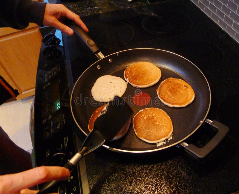 Man Making Pancakes stock image. Image of food, round - 88542377