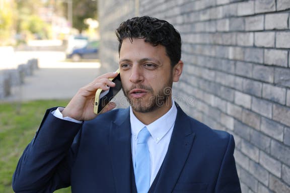Man Making a Phone Call on the Street Stock Image - Image of street ...