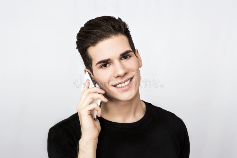 Man making a phone call stock image. Image of smiling - 52501833