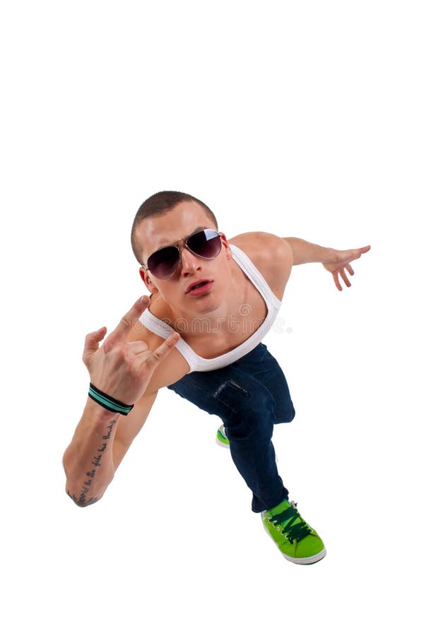 Man Making a Rock and Roll Sign Stock Image - Image of summer, smile ...