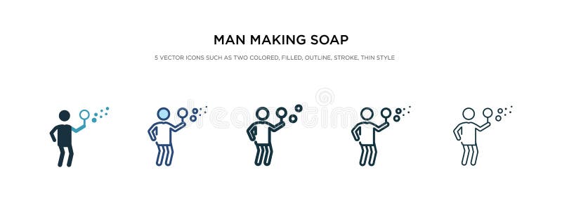Man Making Soap Bubbles Icon in Different Style Vector Illustration ...