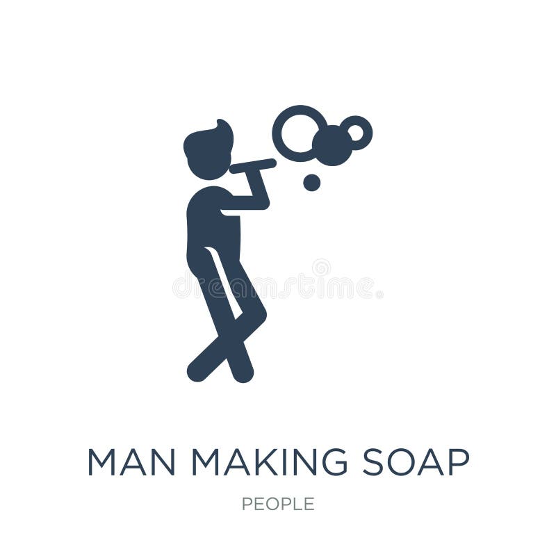 Man Making Soap Bubbles Icon in Trendy Design Style. Man Making Soap ... Man Making Soap Bubbles Icon in Trendy Design Style. Man Making Soap ...