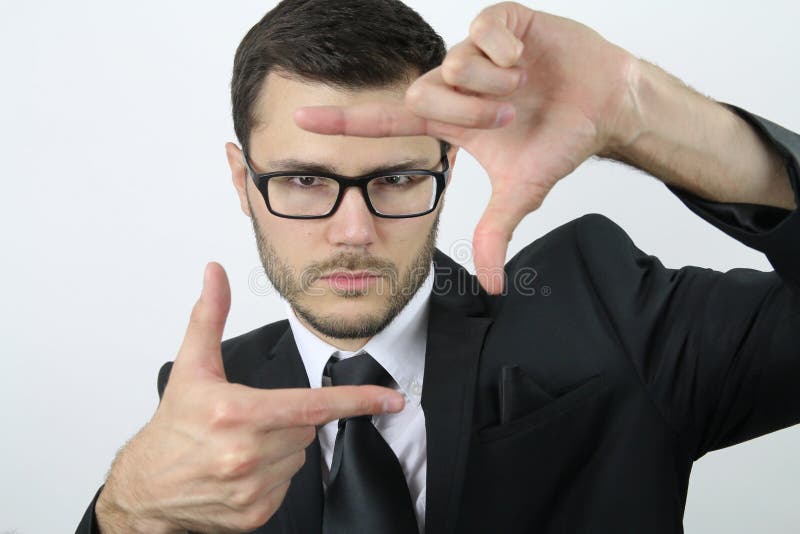 Man Making a Square with His Fingers Stock Image - Image of adult ...