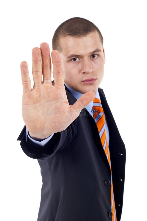 Man making stop stock image. Image of adult, control - 14213117