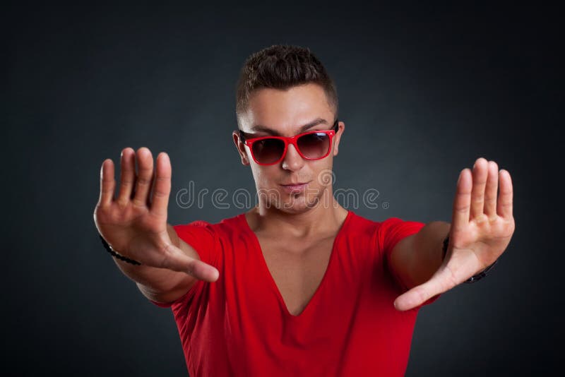 Man Making A Stop Sign Picture. Image: 19462733