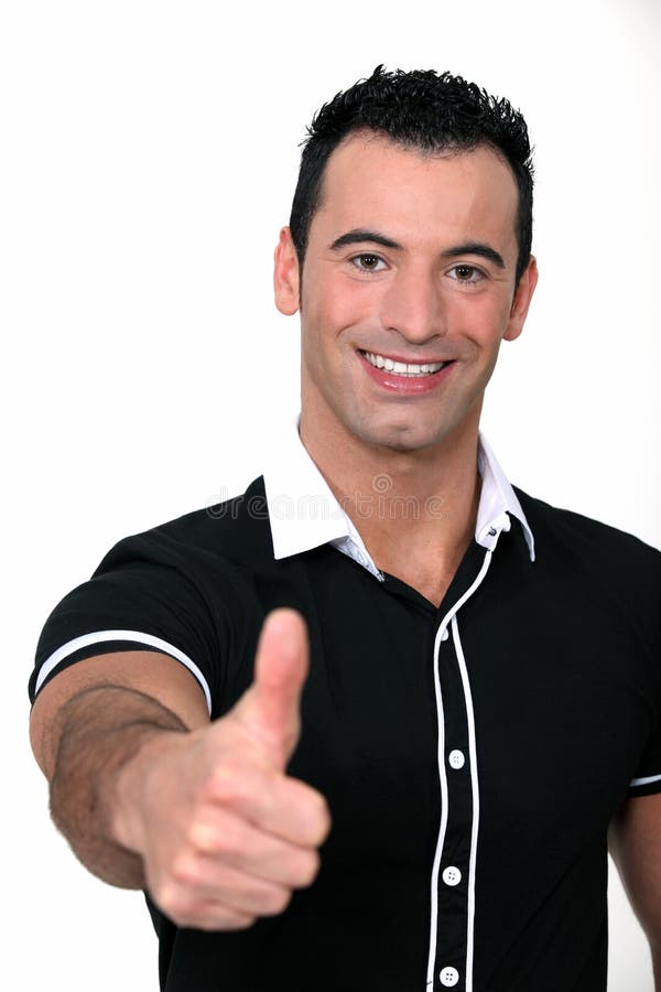 Man Making a Thumbs Up Sign Stock Image - Image of model, positive ...