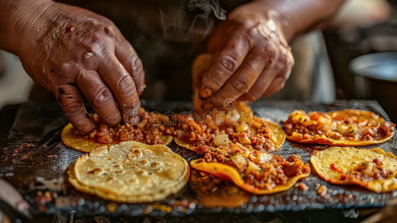 A Man is Making Tortillas on a Table. Stock Image - Image of healthy ...