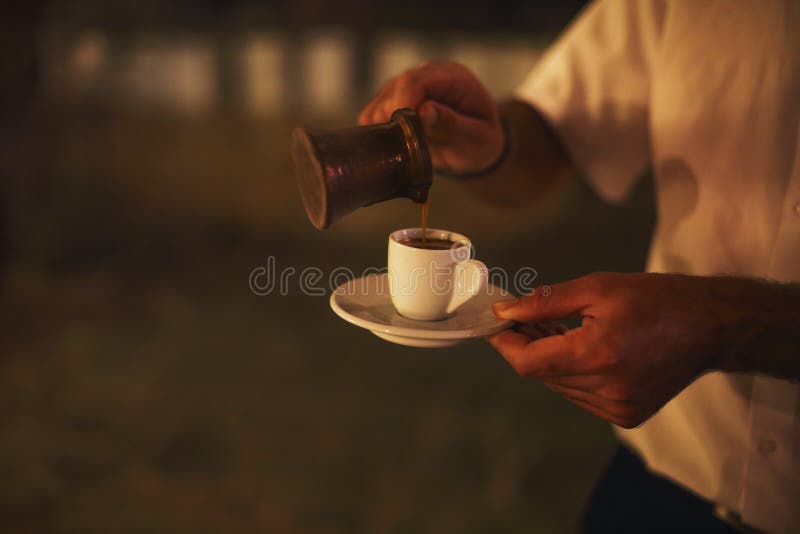 Cup of Traditional Arabic Coffee Stock Image - Image of black, making ...