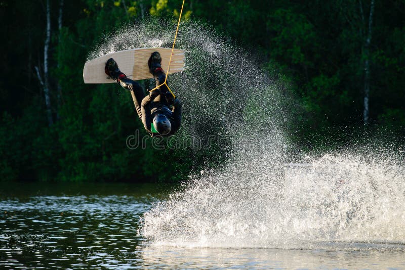 Man Wakeboarding and Jumping Stock Photo - Image of life, active: 120722126