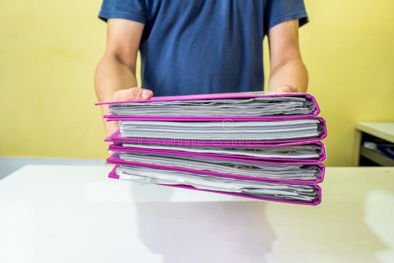 Man Manager are Filing Account Documents in Front Stock Image - Image ...