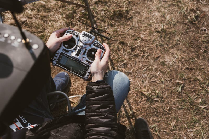 A Man Manages FPV Drone in VR Glasses Stock Image - Image of drone ...