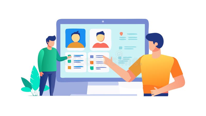 Man Managing User Profiles, Community and Account Management, Vector ...