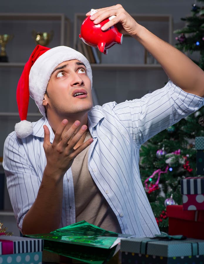 Man with Many Christmas Gifts in Boxes Stock Photo - Image of bank ...
