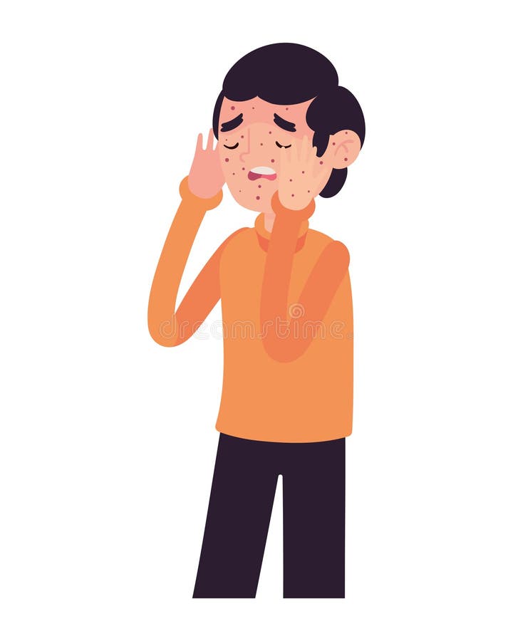 Man with Many Papules of Monkey Pox Virus Stock Vector - Illustration ...