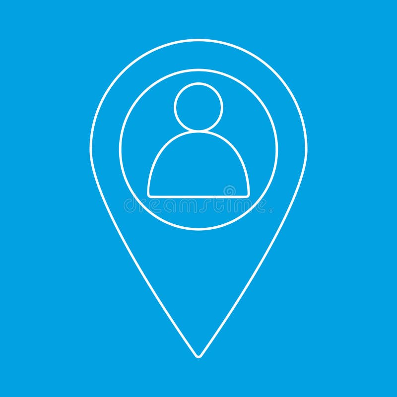 Man map marker icon stock vector. Illustration of line - 79806135